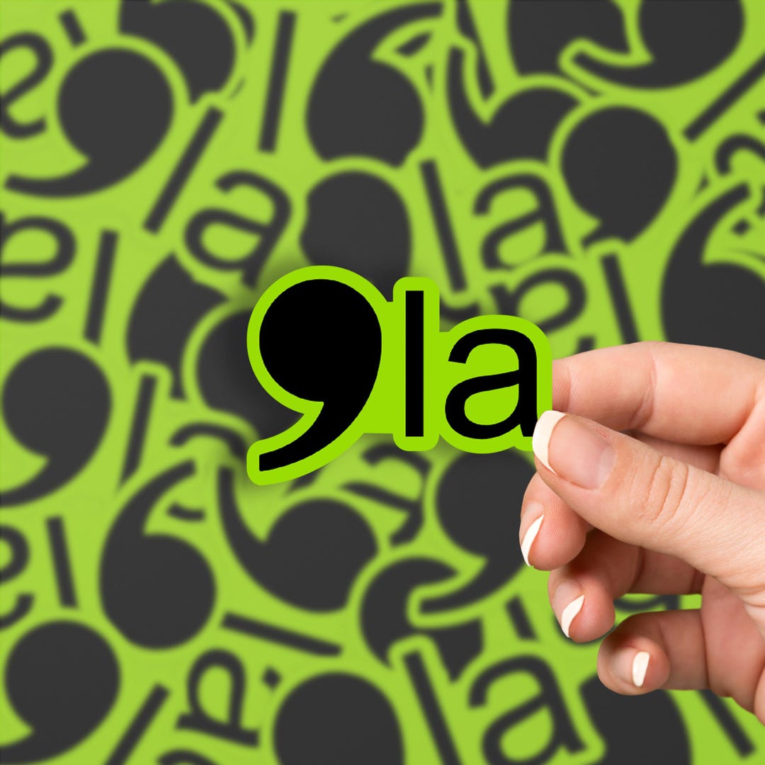 Green Comma La Sticker Kamala Sticker, Comma Sticker, Comma La Sticker ...