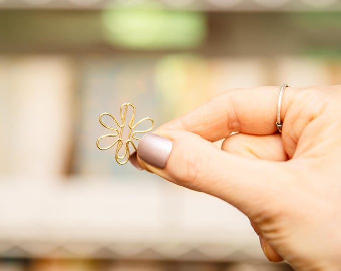 Daisy Flower Charm Mini Heart Shaped Gold Paperclip Page Marker Set - Etsy