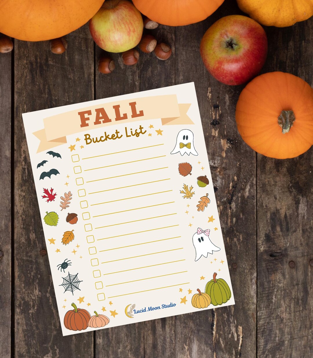 Fall Bucket List Printable Fall Checklist, Instant Download PDF, Fall ...