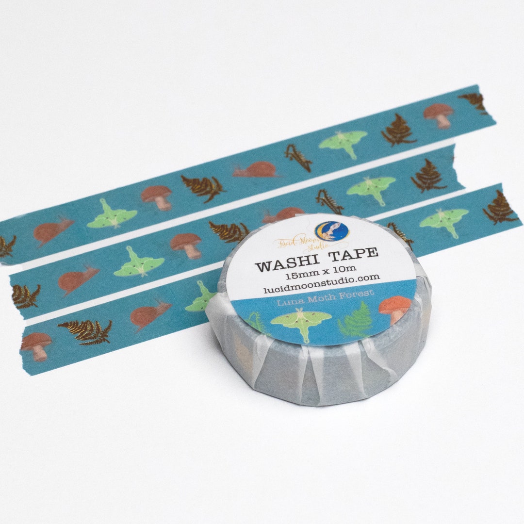 Luna Moth Forest Gold Foil Washi Tape | Gold Foil Washi Tape, Foil ...