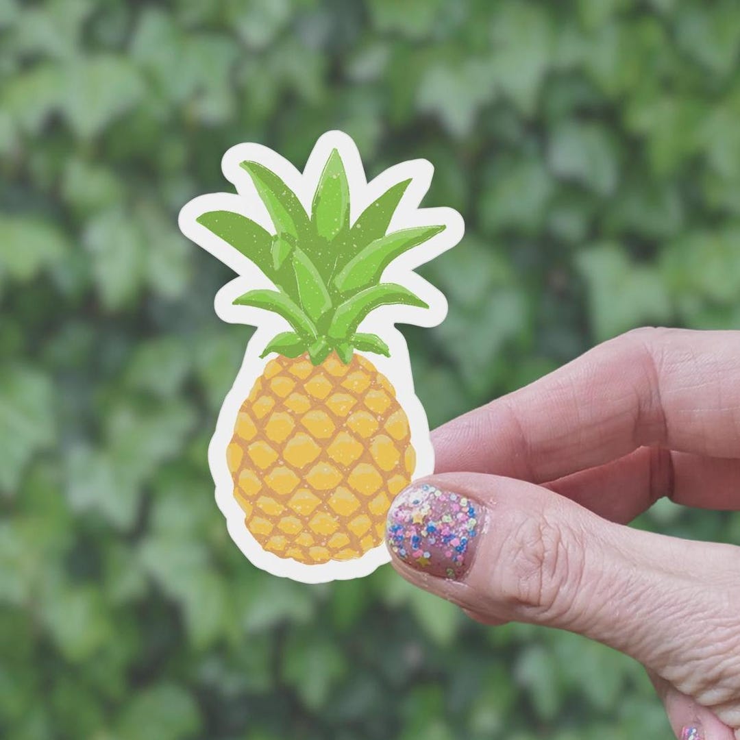 Pineapple Matte Sticker | Tropical Fruit Sticker, Tropical Sticker ...