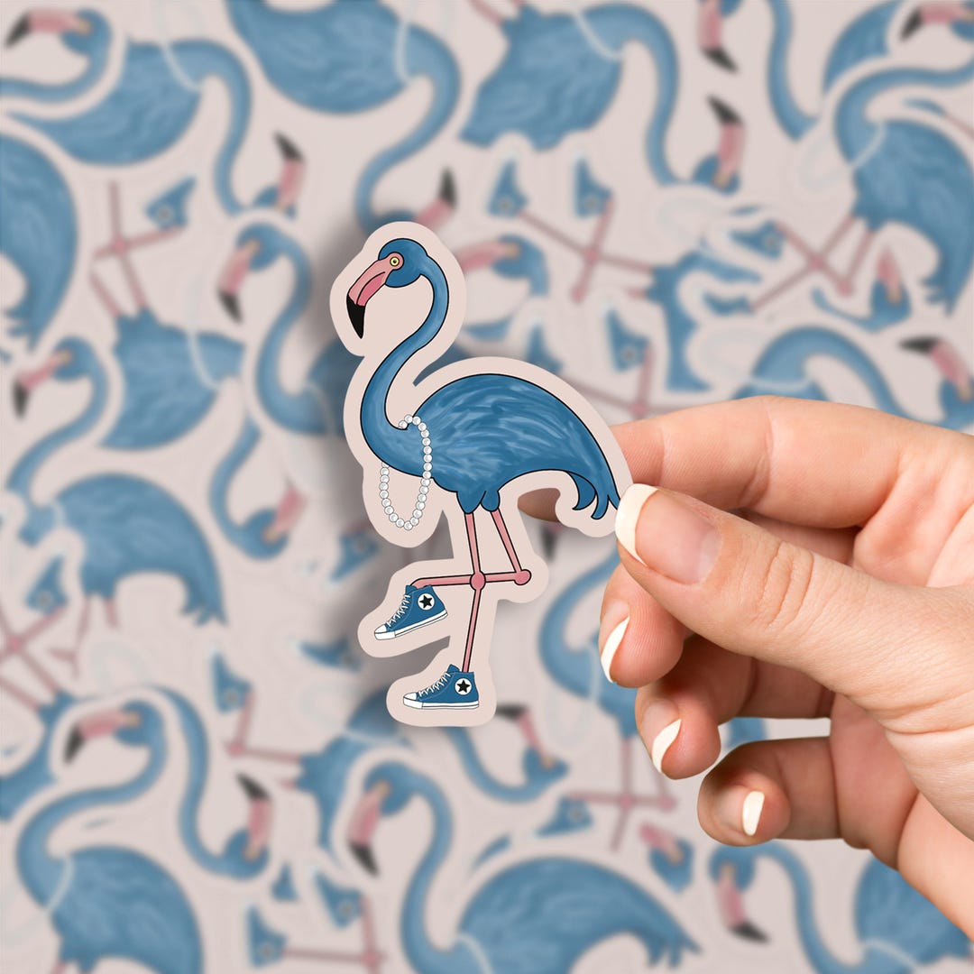 Blue Flamingo Sticker Kamala Sticker, Flamingo Sticker, Kamala Flamingo ...