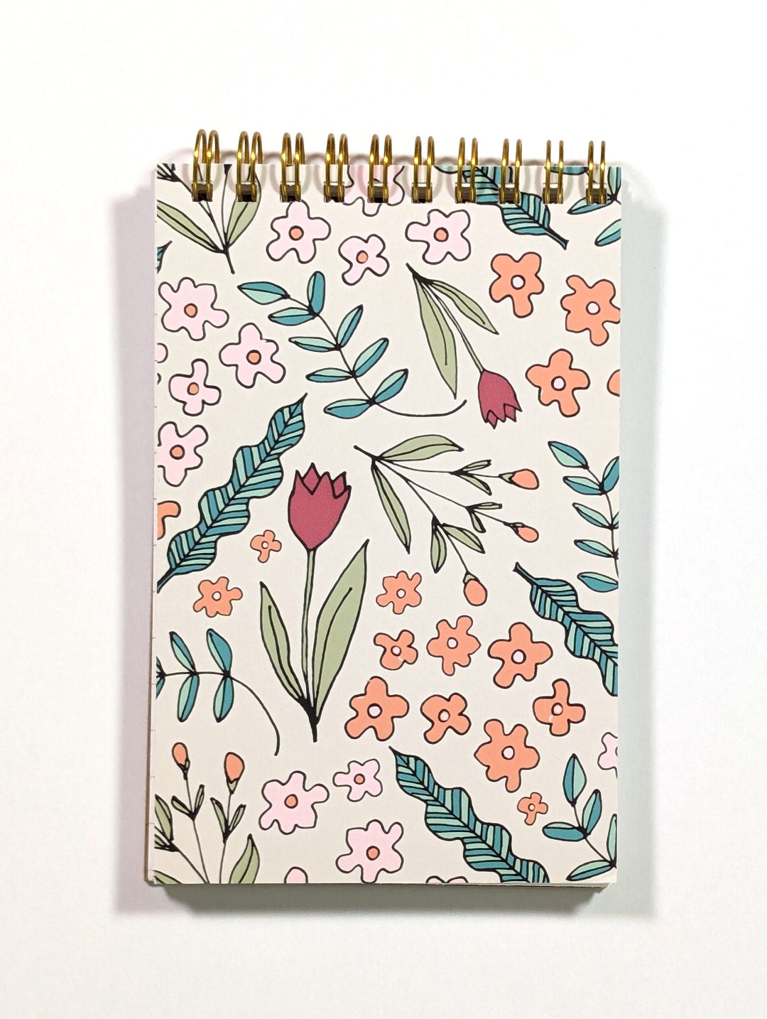 Floral Doodles Mini Notebook: Handmade Pocket Jotter - Etsy