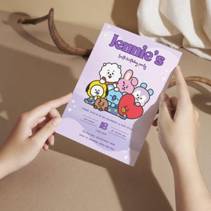 BT21 Birthday Invitation – Editable Canva Template | Instant Download ...