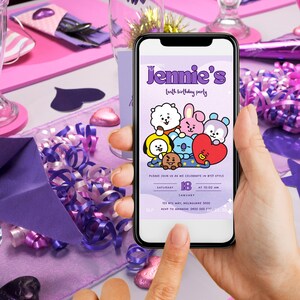 BT21 Birthday Invitation – Editable Canva Template | Instant Download ...