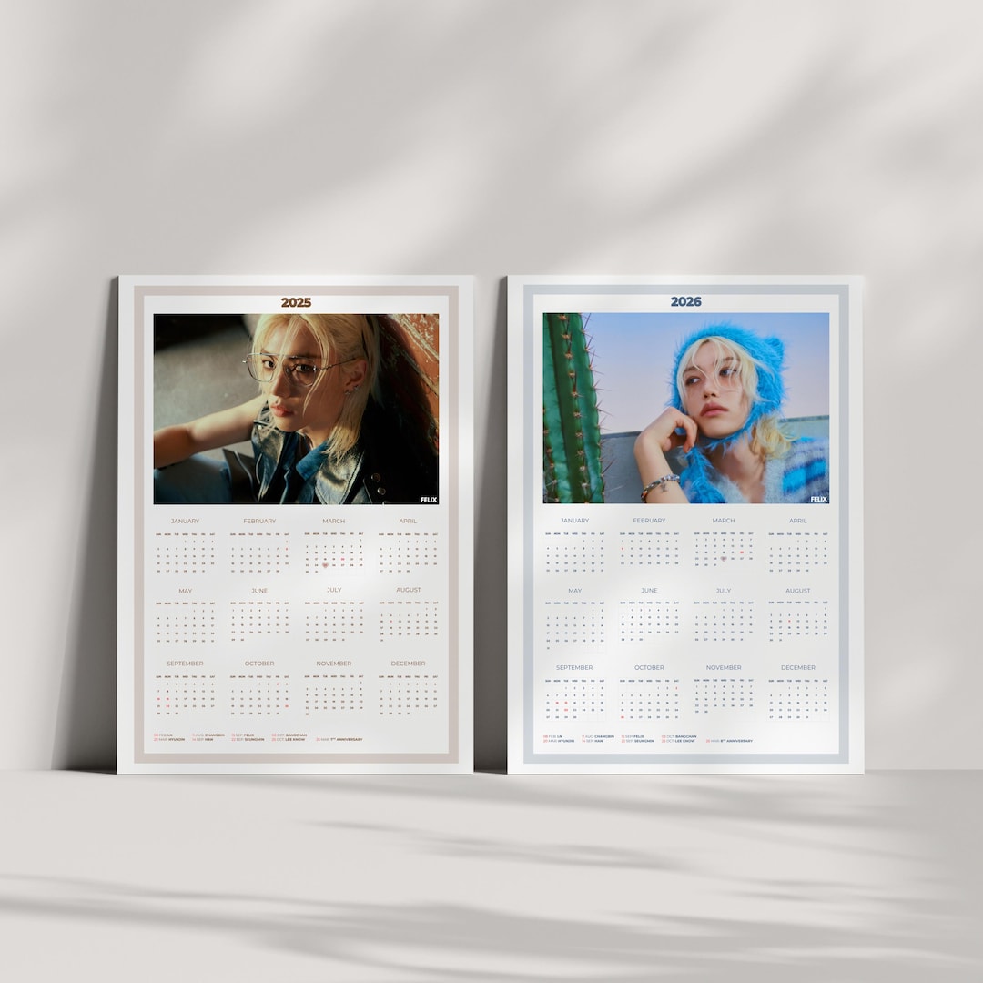 Felix Stray Kids 2025-2026 Calendar | K-pop A1 Poster (digital Download ...