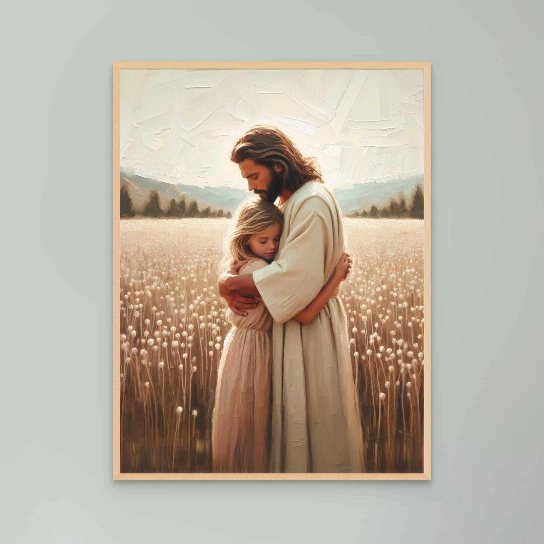 His Support, Instant Download, Jesus and Girl, Christian Poster, Jesus ...