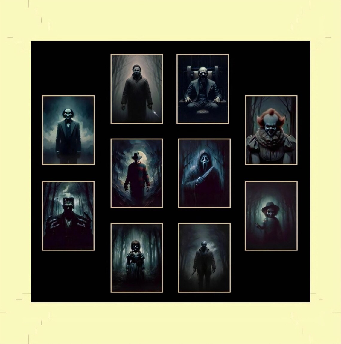 Scariest Halloween Villains Bundle, Halloween Art, Horror Movie Villain ...