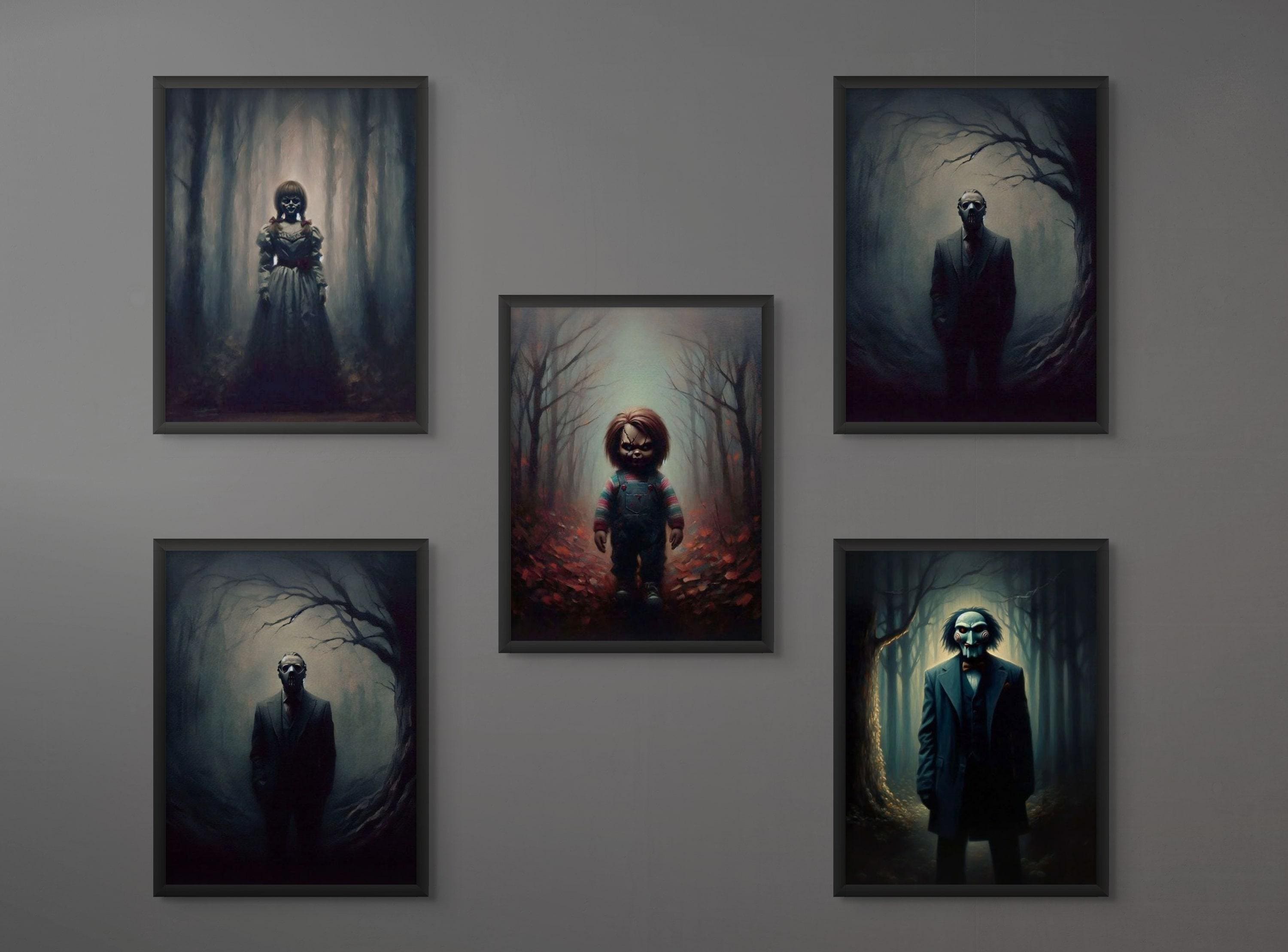 Halloween Villain Art Bundle, Scary Halloween Decor, Ghost Painting ...