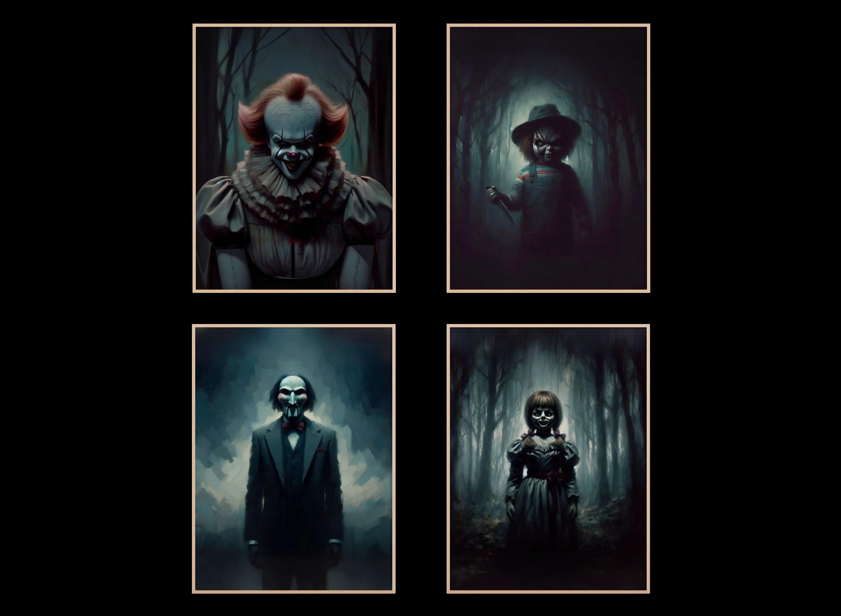 Scariest Halloween Villains Bundle, Halloween Art, Horror Movie Villain ...