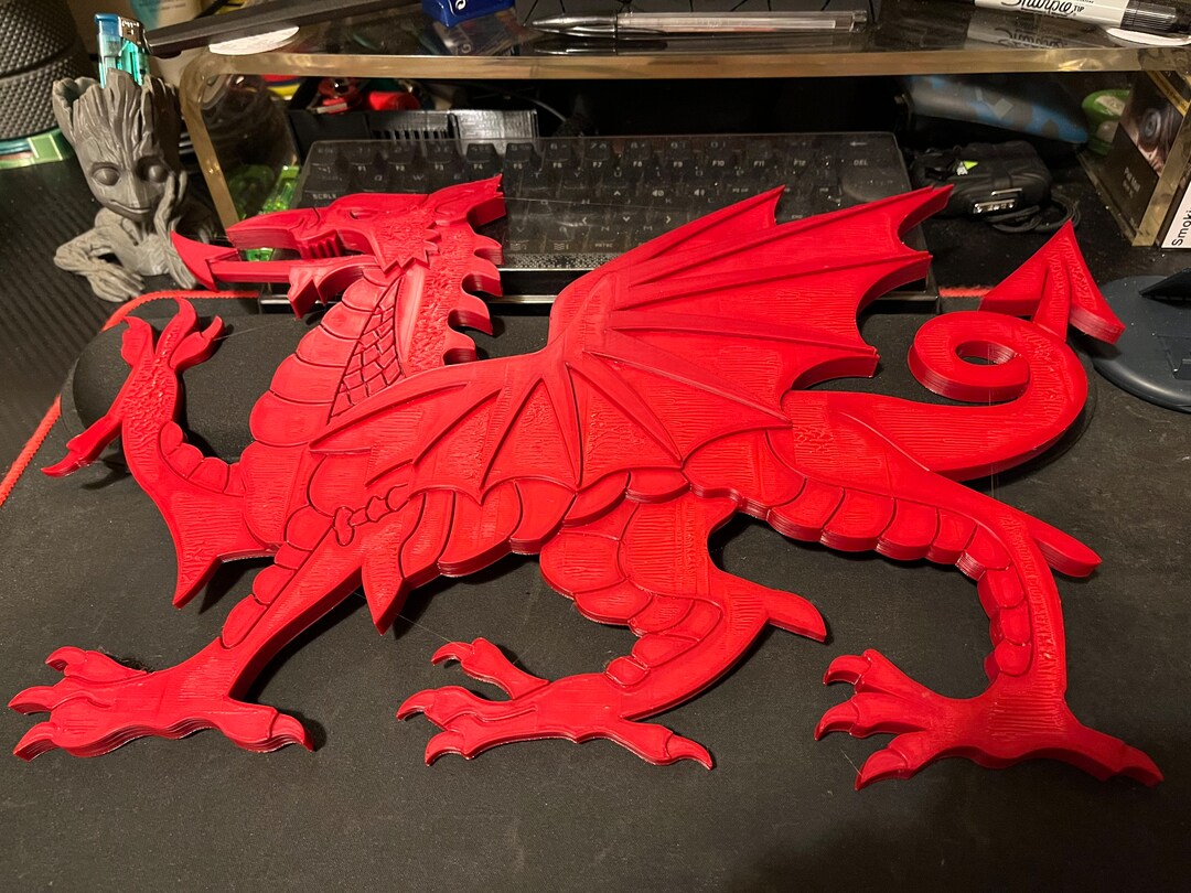 3D Printed Welsh Dragon - Etsy
