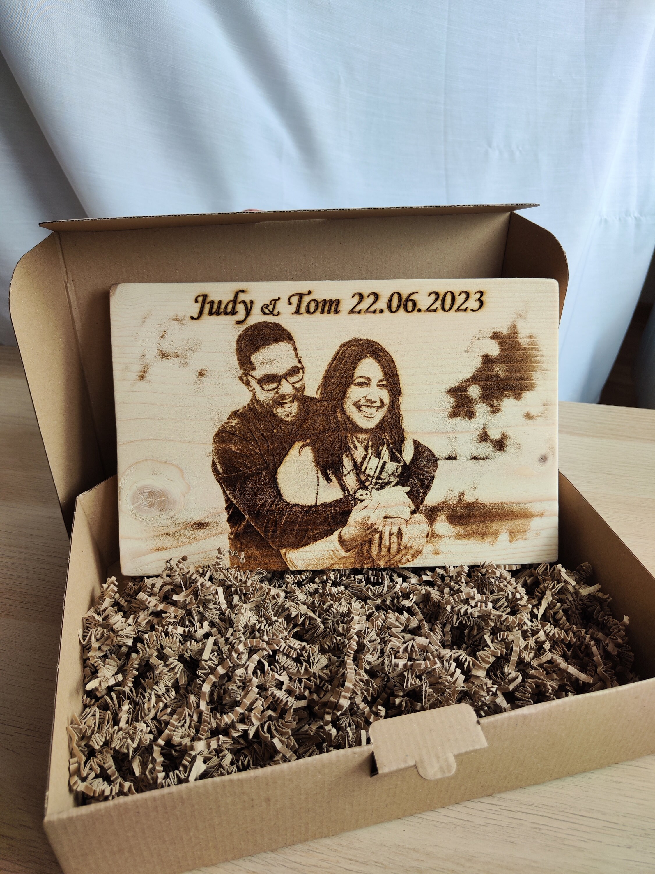 Custom Photo Engraved Wood Plaque Personalized Rustic Timber Image ...