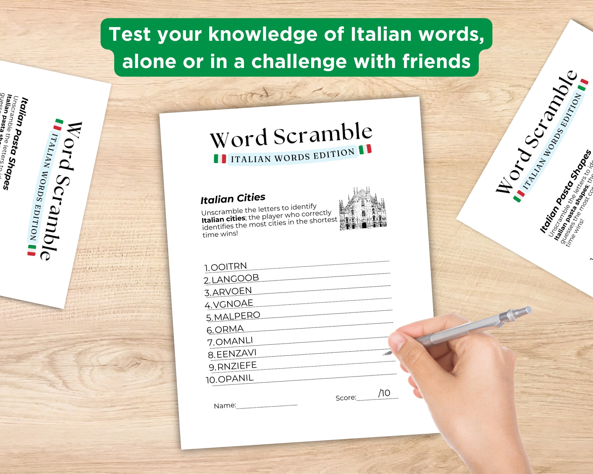 Printable Word Scramble Bundle -italian Words Edition- Instant Download ...