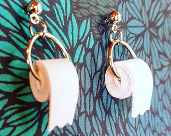 Toilet Paper Roll Earrings 3D Printed Nylon & Stainless - Etsy