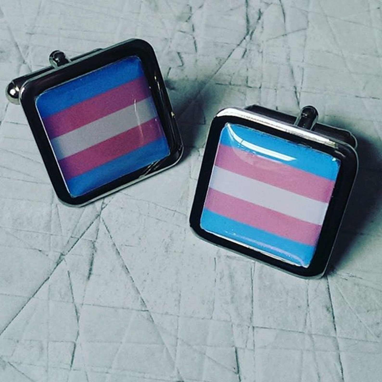 Trans Flag Cufflinks | Etsy