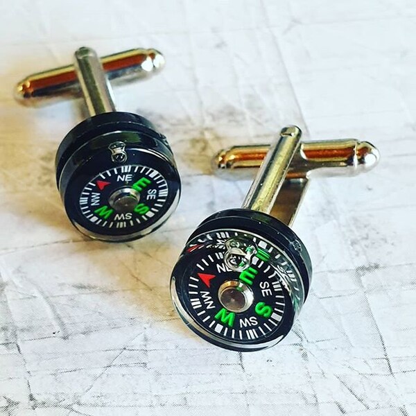 Compass Cufflinks - Etsy UK