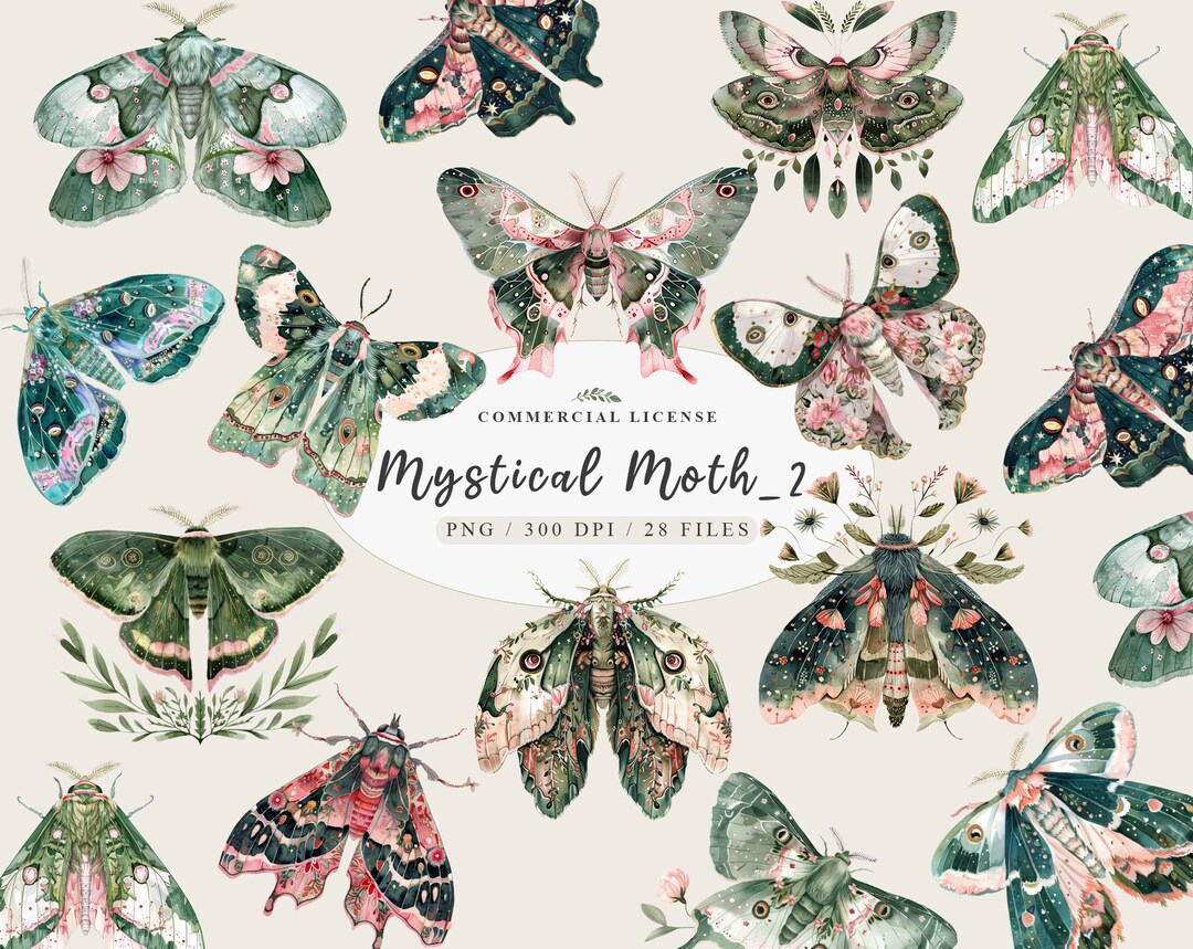 Magic Moth Clipart, Celestial Moth Png, Magical Moth Witchy Clipart ...