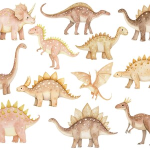 Watercolor Prehistoric Cute Dinosaur Triceratops T-rex Clipart, Wild ...