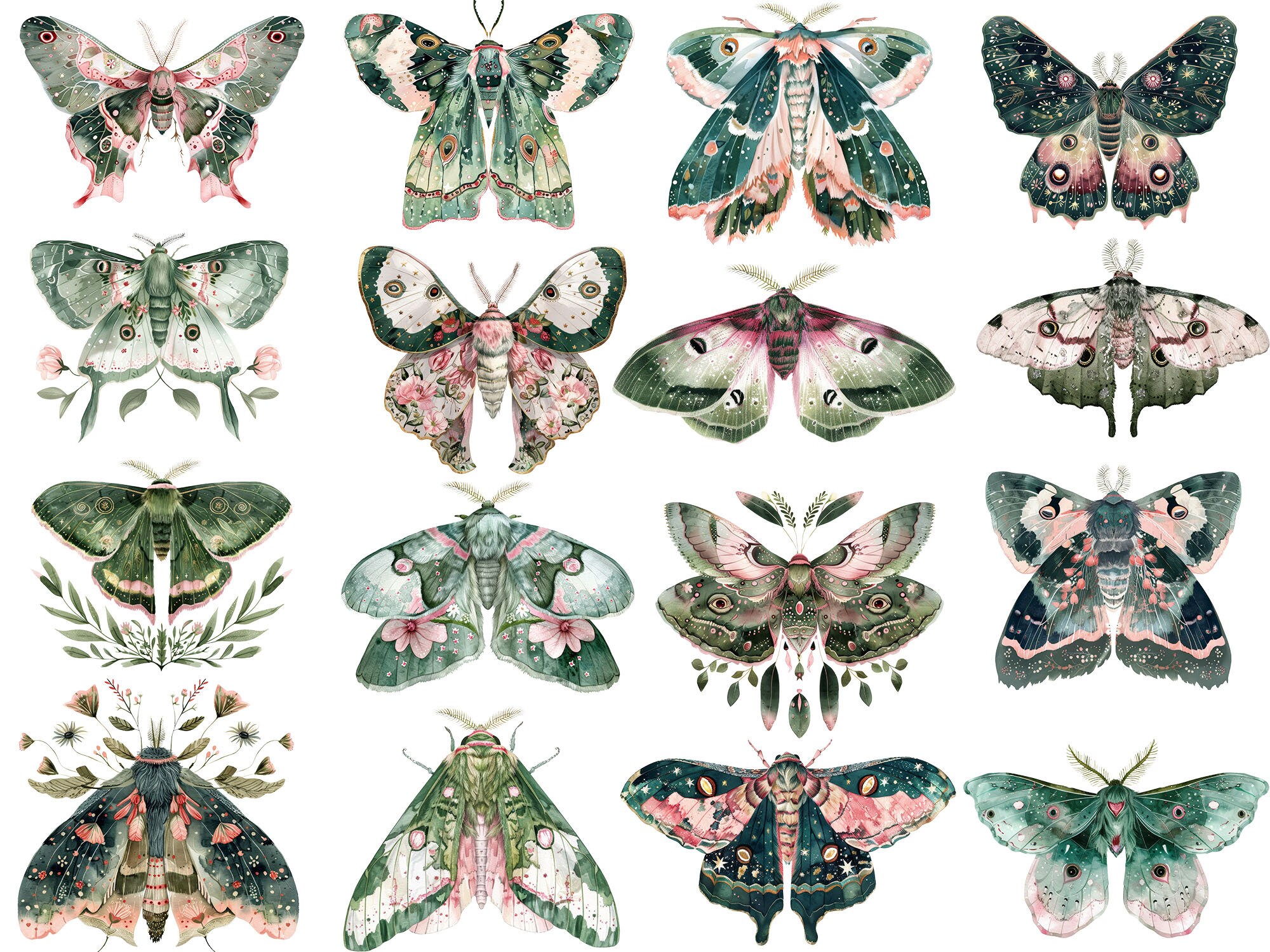 Magic Moth Clipart, Celestial Moth Png, Magical Moth Witchy Clipart ...