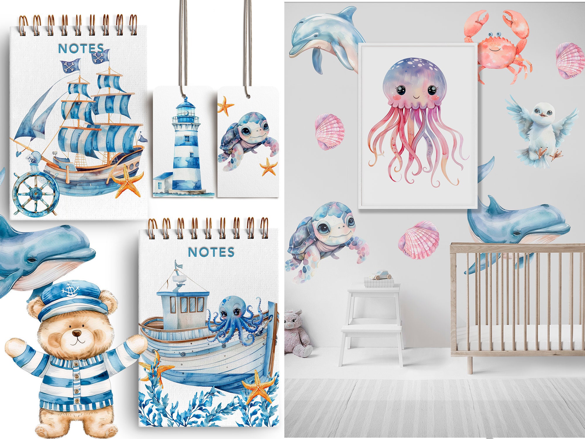 Sailor Clipart, Nautical Clipart, Sea Life Clipart, Underwater Clipart ...