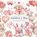 Adorable Valentine Animals Clip Art Set With Candy Hearts and Love ...