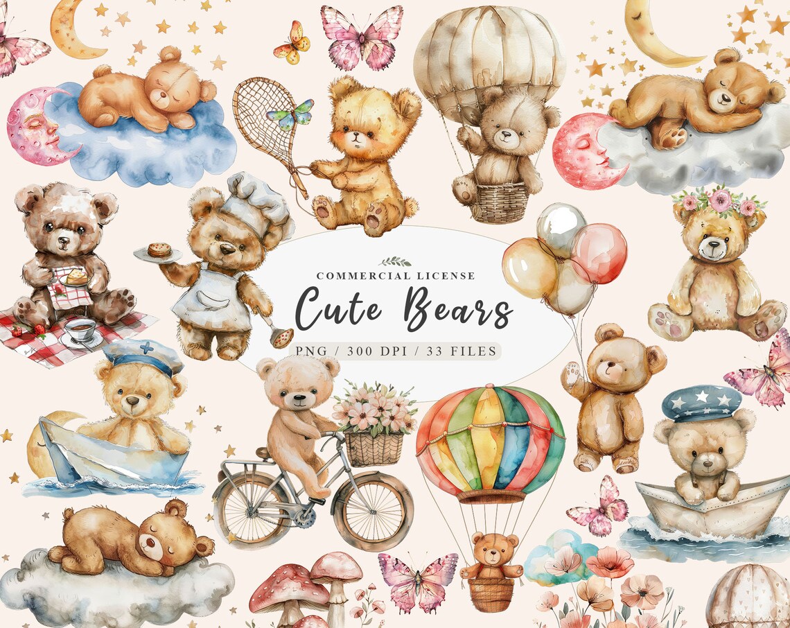 Teddy Bear Png, Kawaii Clipart, Balloon Clipart, Teddy Bear Clipart ...