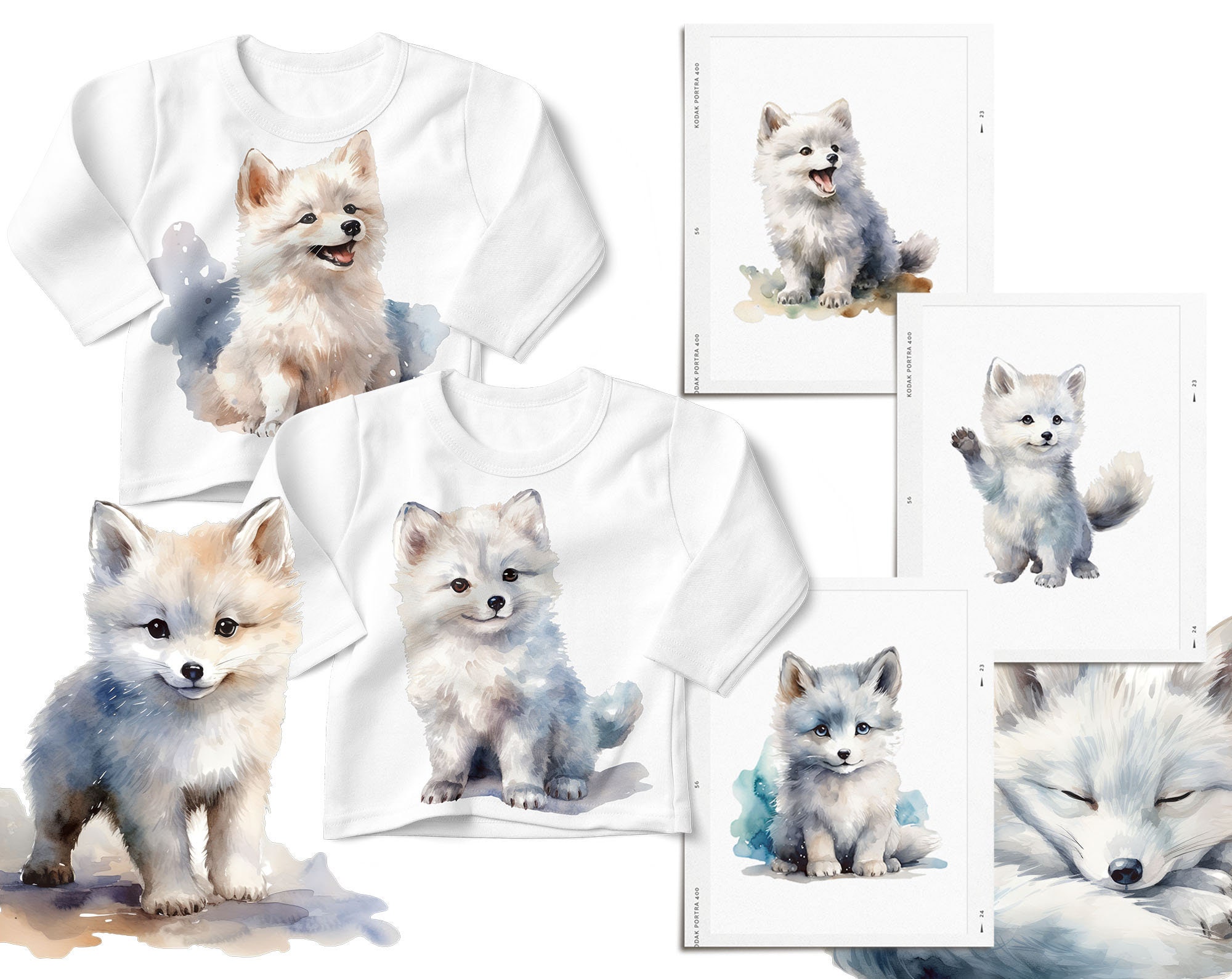 Nordic Christmas Arctic Fox Clipart Bundle, Nordic Wildlife Christmas ...