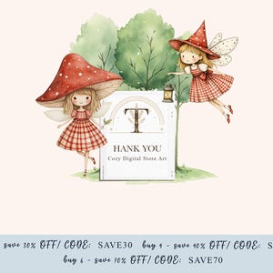 Watercolor Cute Magic Fairy Mushroom Clipart, Mushroom Fairy Garden ...