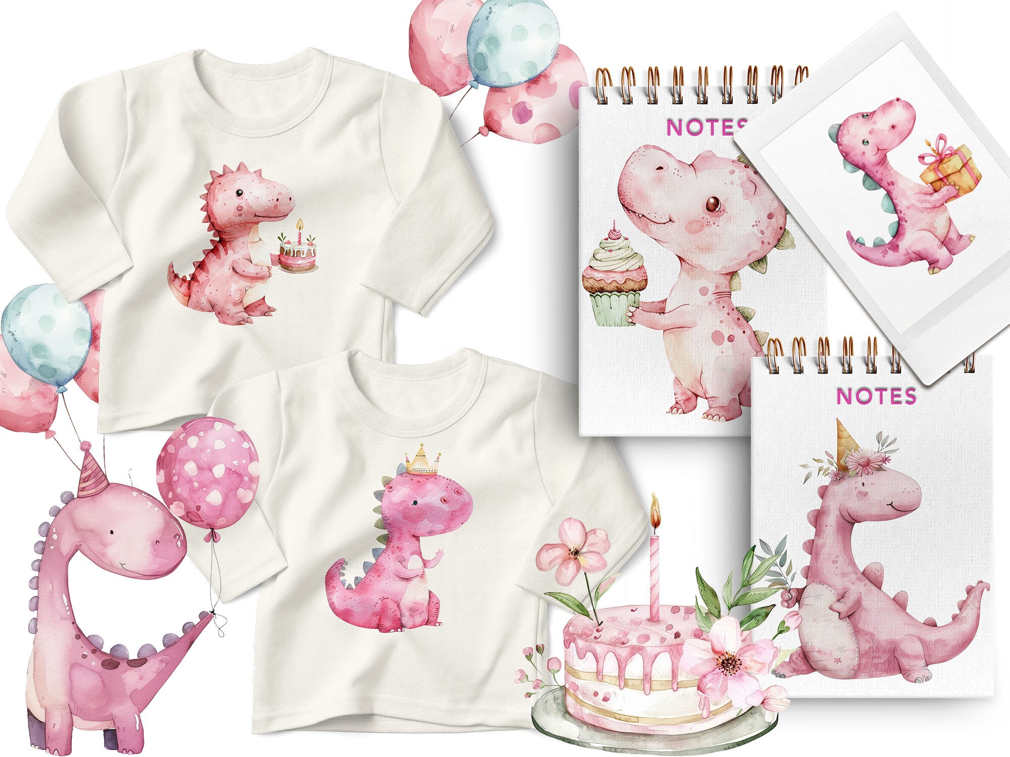 Pink Dinosaur Png, Baby Girl Dinosaur Clipart, Dinosaur Birthday Png ...