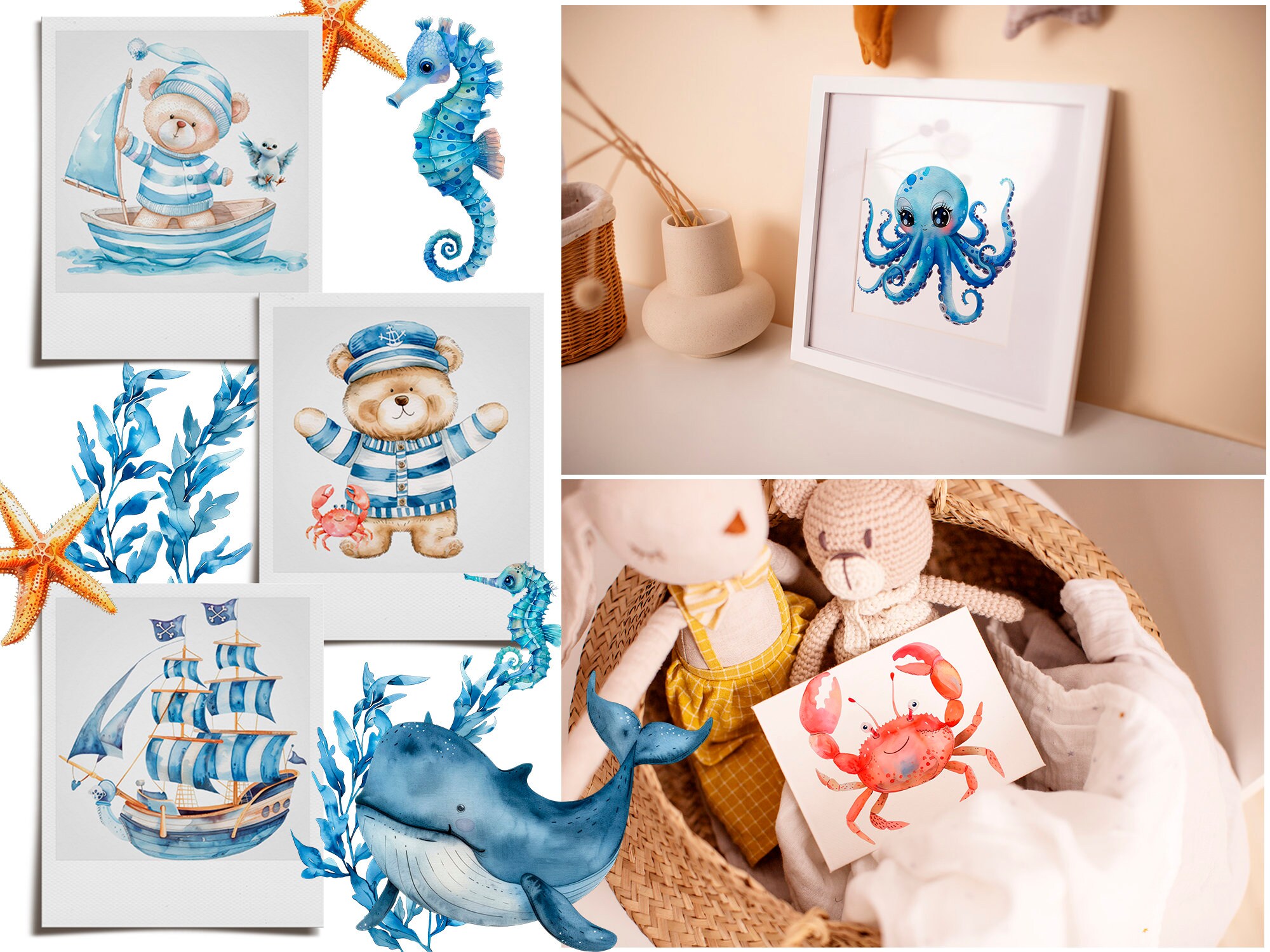 Sailor Clipart, Nautical Clipart, Sea Life Clipart, Underwater Clipart ...