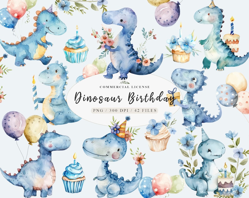 Baby Dinosaur Png, Baby Boy Dinosaur Clipart, Blue Dinosaur Birthday ...