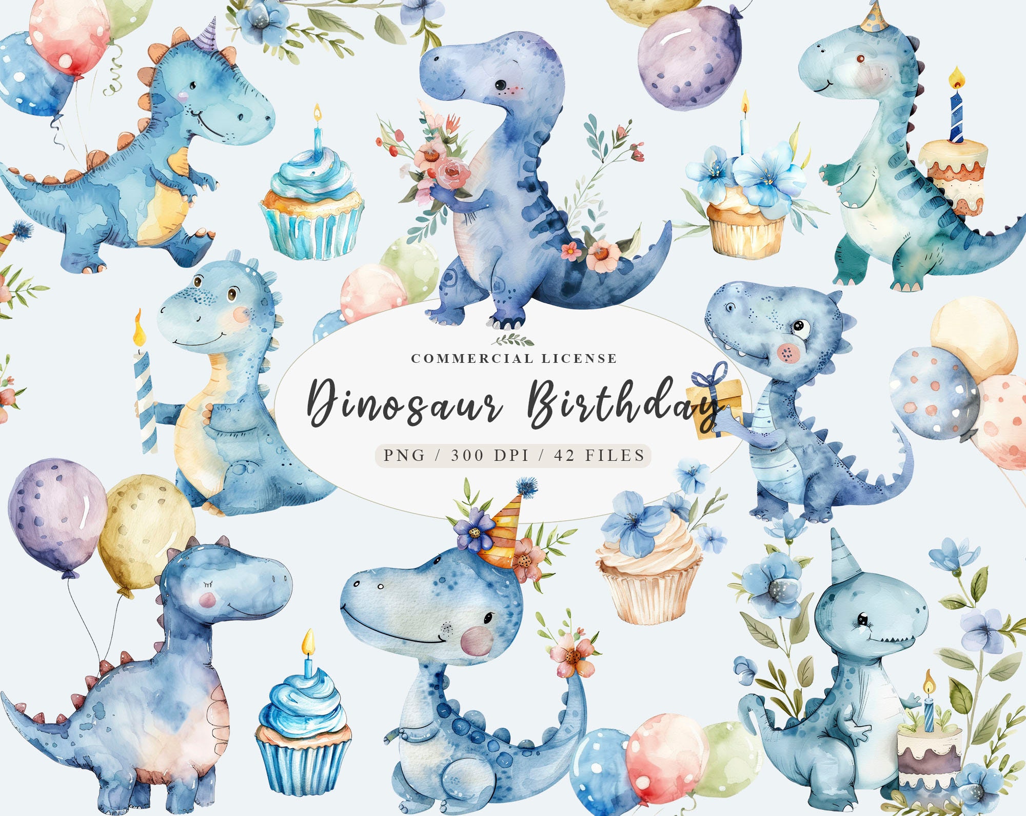 Baby Dinosaur Png, Baby Boy Dinosaur Clipart, Blue Dinosaur Birthday ...