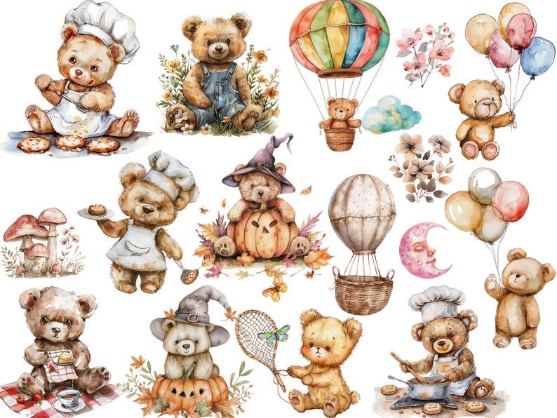 Teddy Bear Png, Kawaii Clipart, Balloon Clipart, Teddy Bear Clipart ...