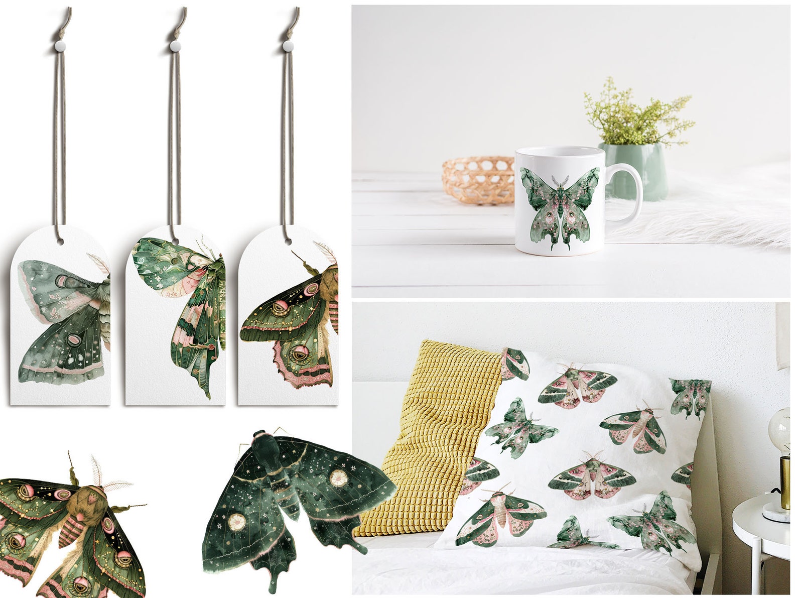 Magic Moth Clipart, Mystical Moth Clip Art, Boho Butterfly Png ...