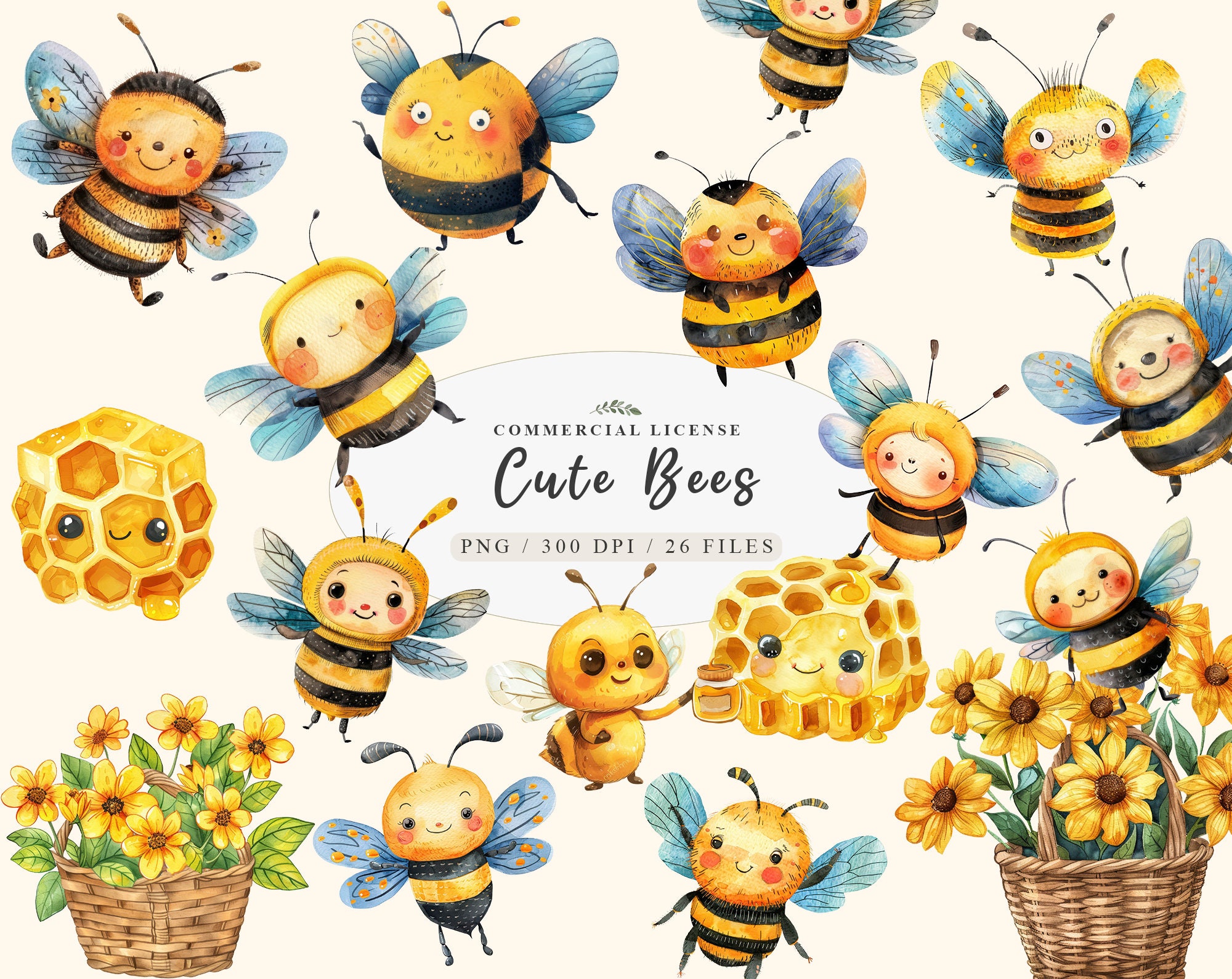 Cute Bee Png, Honey Bees Clipart, Watercolor Honey Bee, Bee Clipart ...