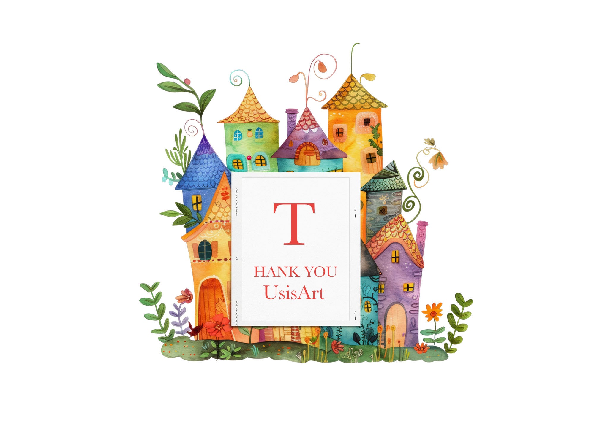 Quirky Houses Clipart, Quirky Houses, Castle Clipart, Whimsical Houses ...