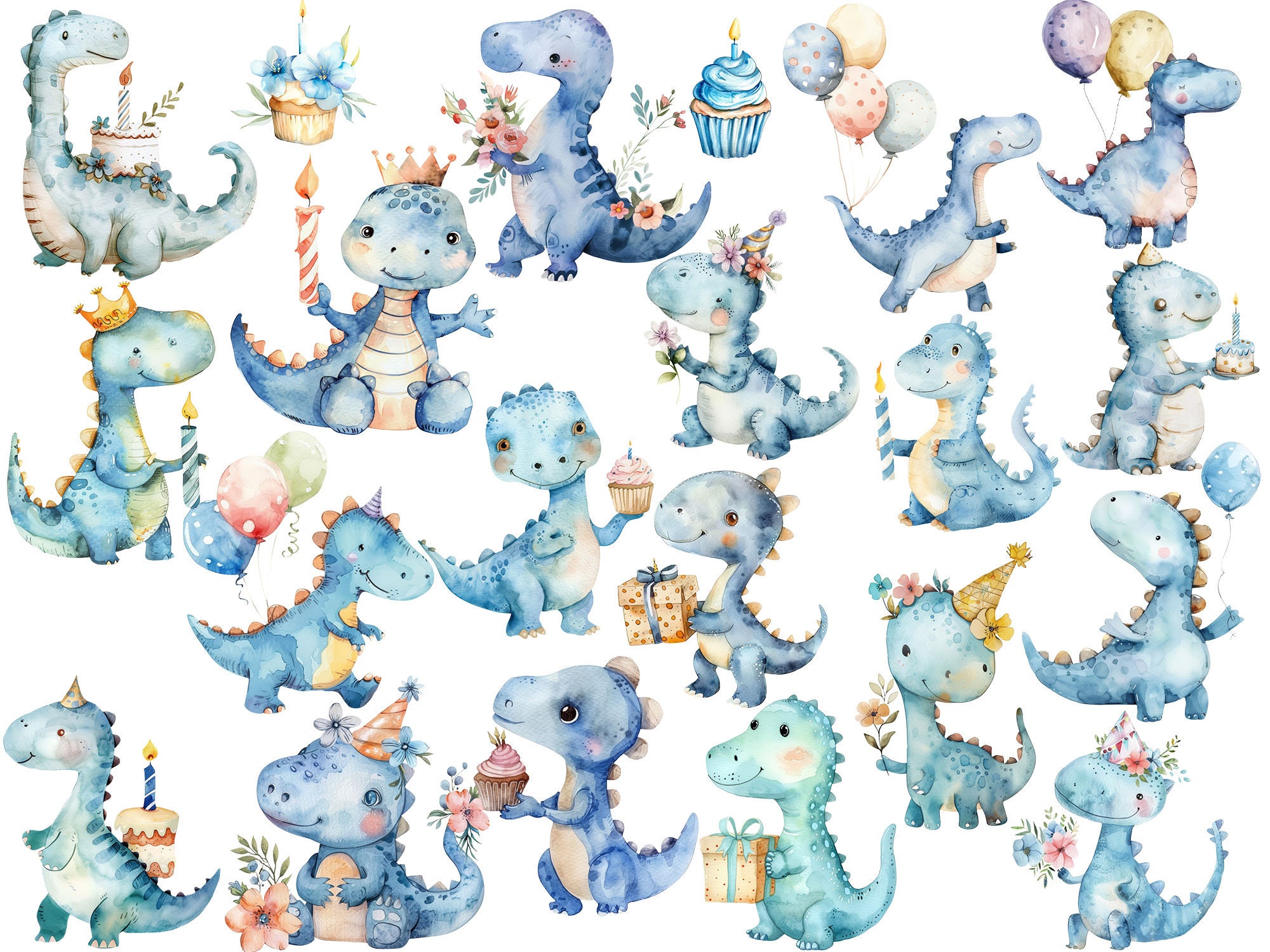 Baby Dinosaur Png, Baby Boy Dinosaur Clipart, Blue Dinosaur Birthday ...
