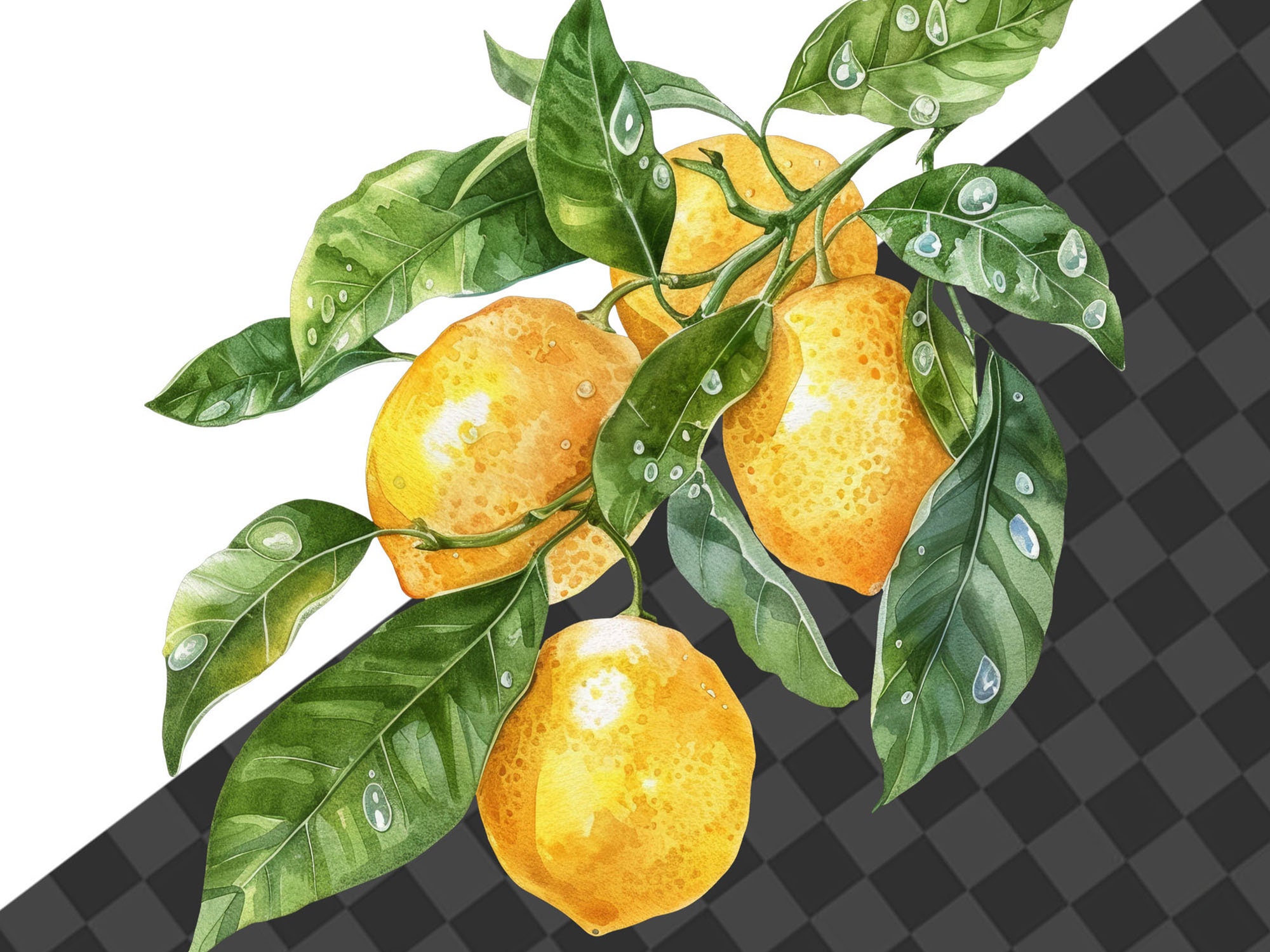 Watercolor Citrus Fruit Clipart Bundle, Fresh Lemon Elements Painting ...