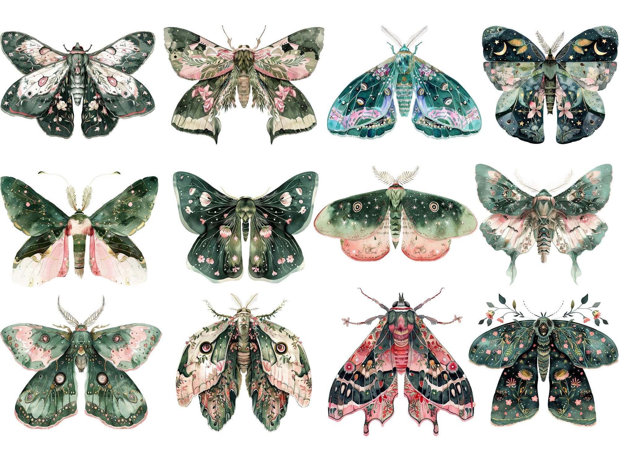 Magic Moth Clipart, Celestial Moth Png, Magical Moth Witchy Clipart ...