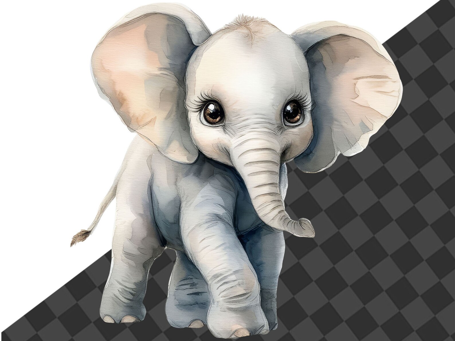 Watercolor Safari Jungle Animals Clipart for Nursery Art, Whimsical ...