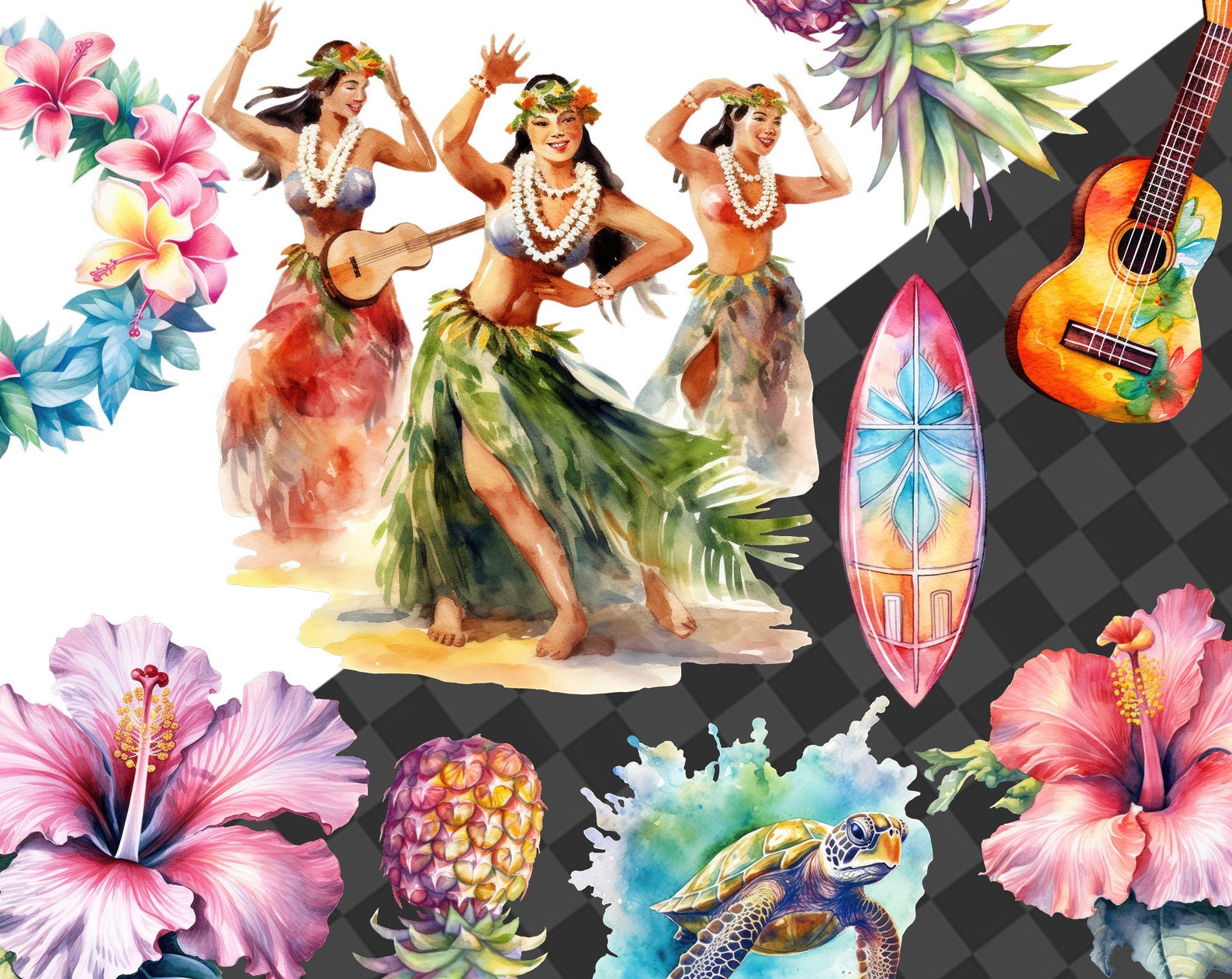 Luau Png, Hawaii Stickers, Summer Clipart, Hawaii Clipart, Beach Clip ...