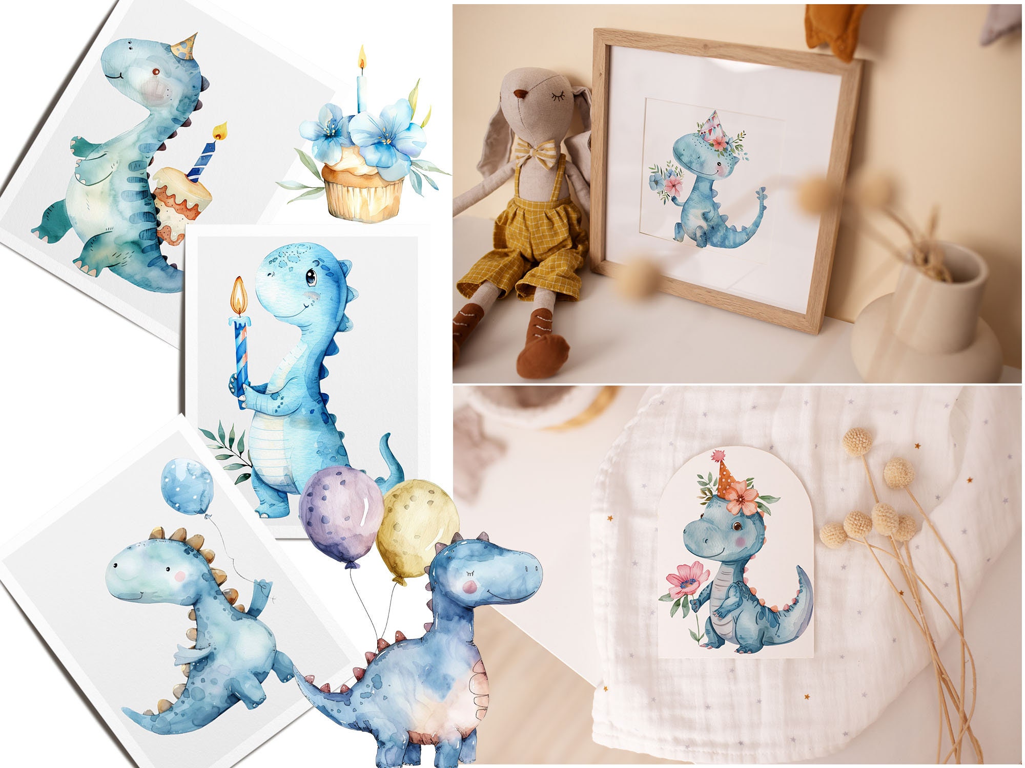 Baby Dinosaur Png, Baby Boy Dinosaur Clipart, Blue Dinosaur Birthday ...