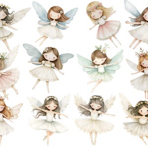 Watercolor Magical Garden Beige Fairies Clipart Bundle, Nature Cute ...
