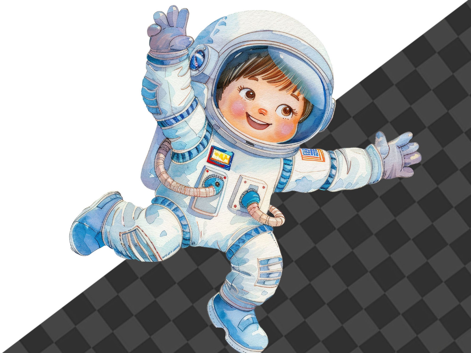 Watercolor Cute Astronaut Clipart, Little Space Clipart, Cute Boy ...