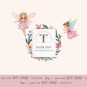 Watercolor Magical Garden Pink Fairies Clipart Bundle, Cute Fantasy ...