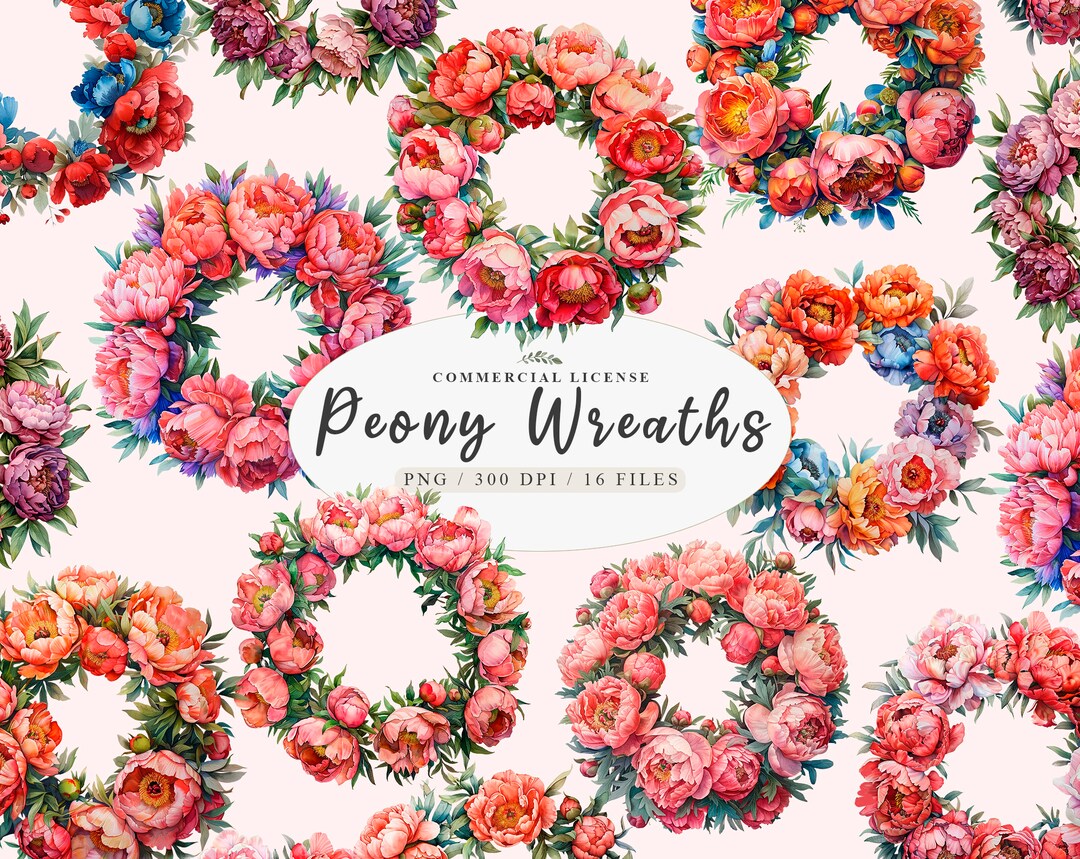 Peonies Frame Png, Peony Wreath, Peony Png, Bouquet of Peonies, Flower ...