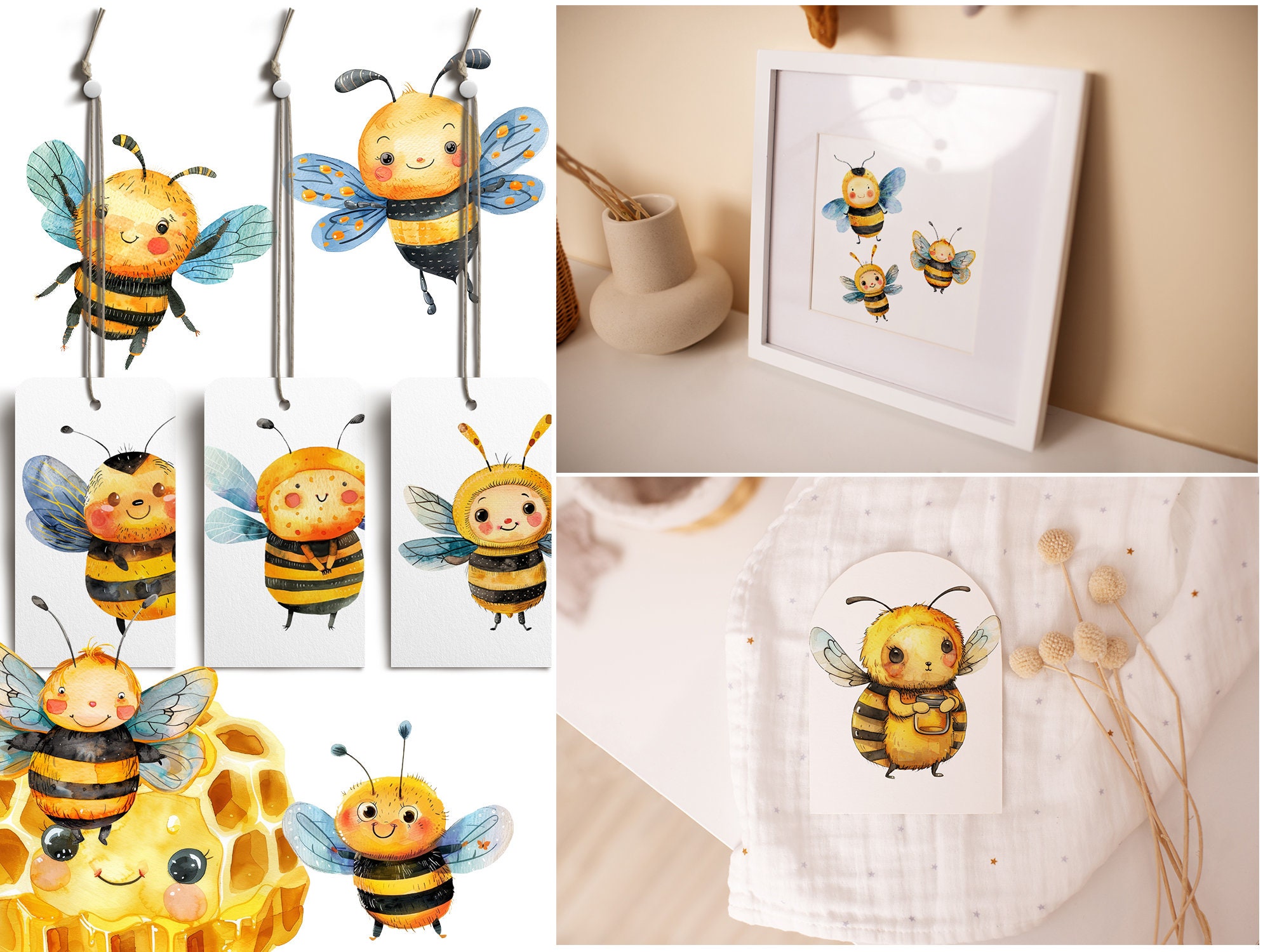 Cute Bee Png, Honey Bees Clipart, Watercolor Honey Bee, Bee Clipart ...
