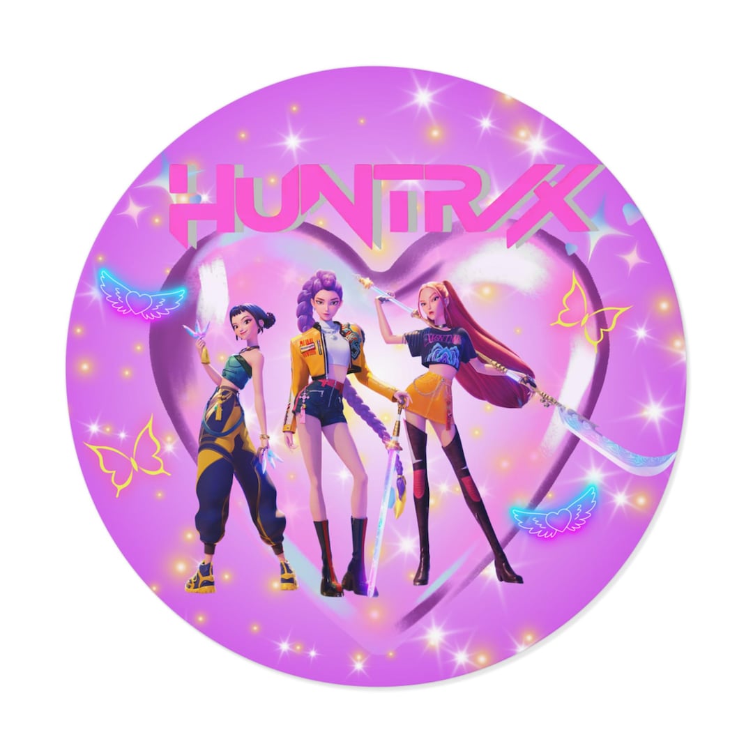 Kpop Demon Hunters Inspired Sticker Round Vinyl Sticker Etsy