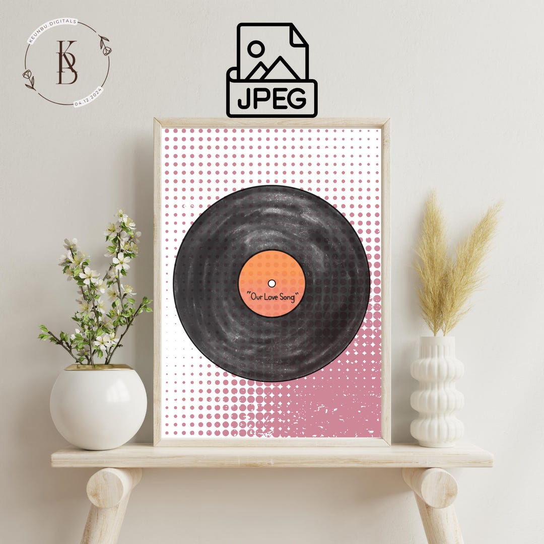 Retro Disc Printable Digital Wall Art Vintage Vinyl Record Art Print ...