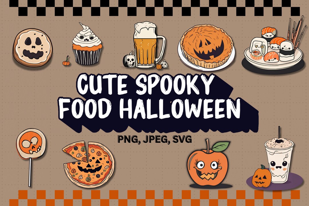 Halloween Food Clipart Retro Halloween Clipart PNG JPEG SVG Halloween ...